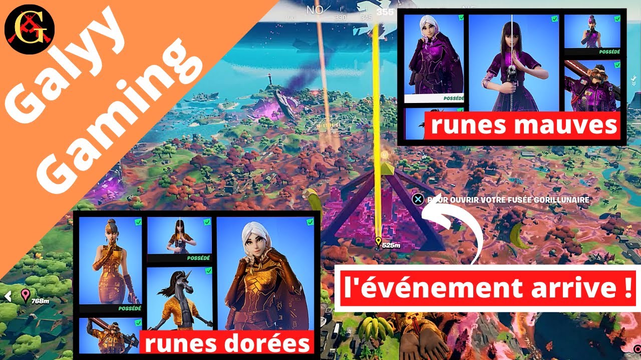 Fortnite FR: présentation des skins runes doréés et runes mauves et on ...