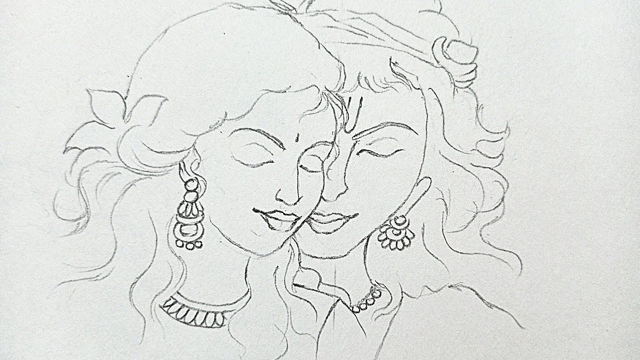 Radha Krishna outline tutorial 😍 || easy tutorial for beginners|| Radha ...
