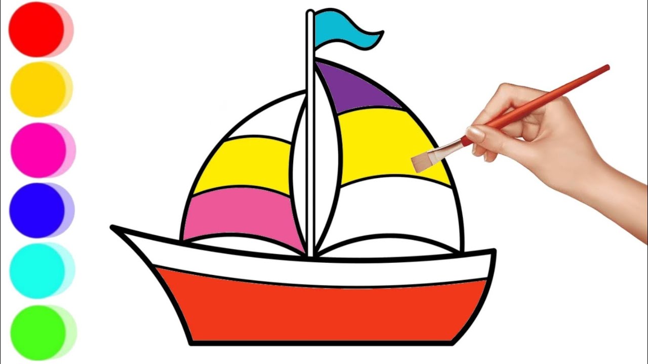 Boat drawing step by step | how to draw a boat ⛵ - YouTube