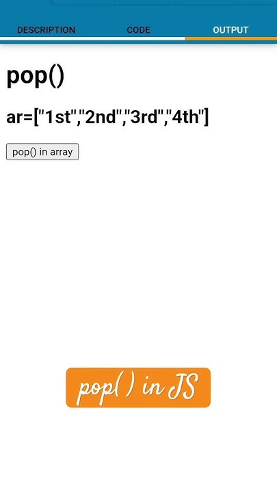pop( ) method in JS @ctutorialbynaziasohail - YouTube
