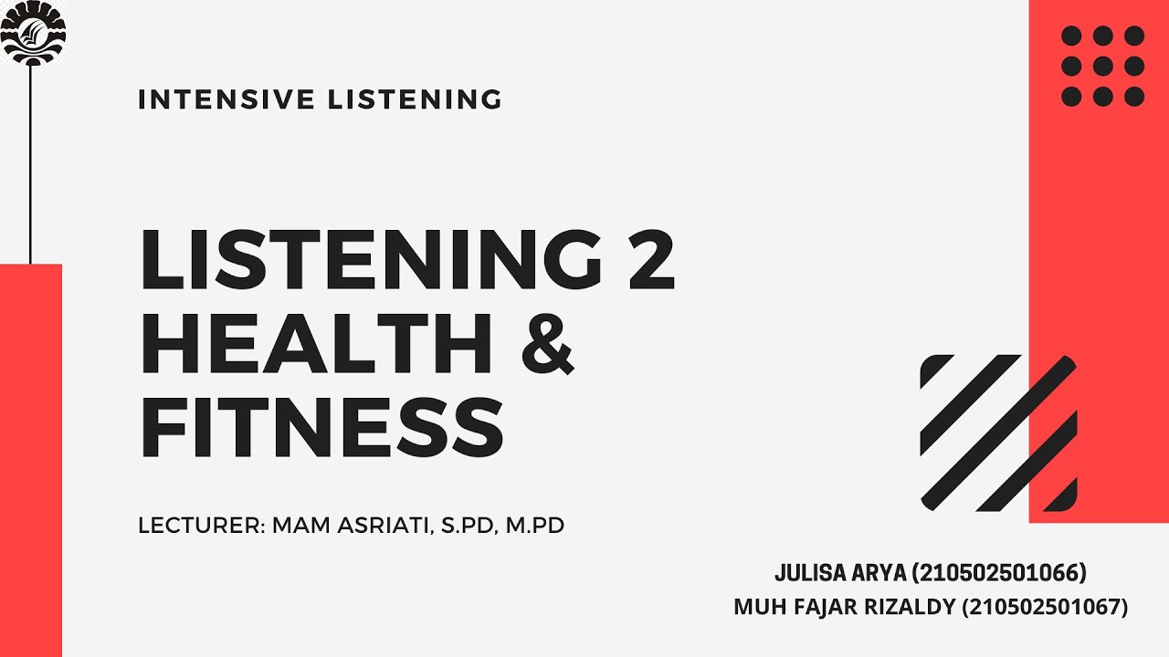 INTENSIVE LISTENING. UNIT 6 HEALTH AND FITNESS "LANGUAGE DEVELOPMENT ...