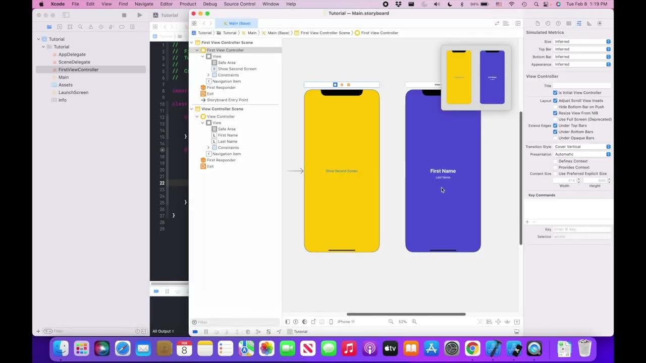 UIKit Tutorial: Multiple View Controllers (screens) - YouTube