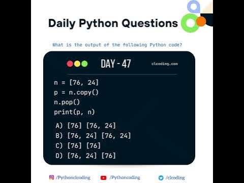Python Coding challenge - Day 47 | What is the output of the following Python code? #python ...