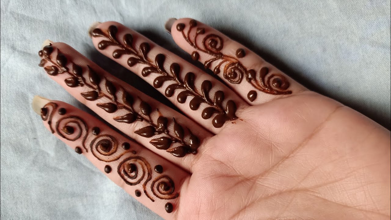 basic mehendi design||basic finger elements||mehendi tutorial - YouTube