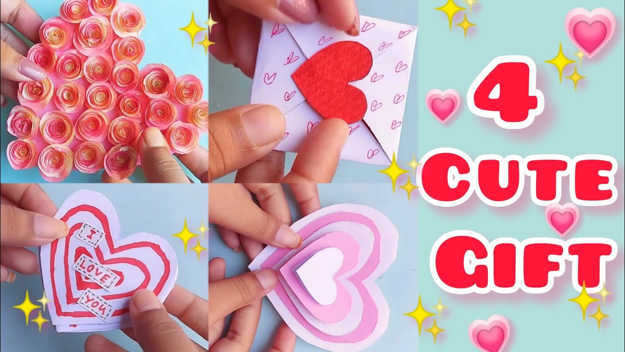 4 cute gift || cute paper craft || creative love gift idea || cute ...