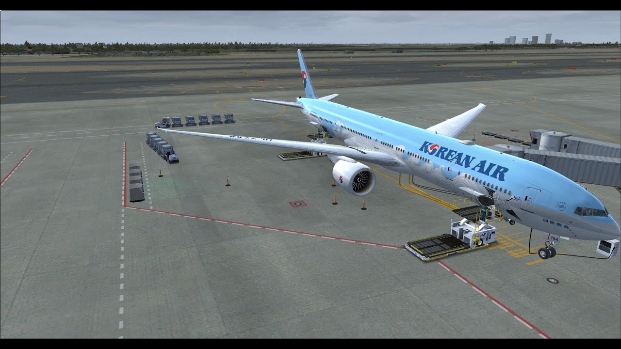 PMDG 777 with fs2crew Korean air 704 RJAA-RKSI on vatsim and VOR 33R ...