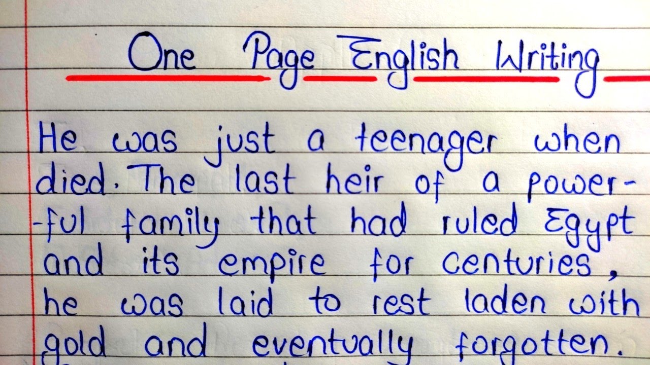 One page English writing || Improve your writing || - YouTube