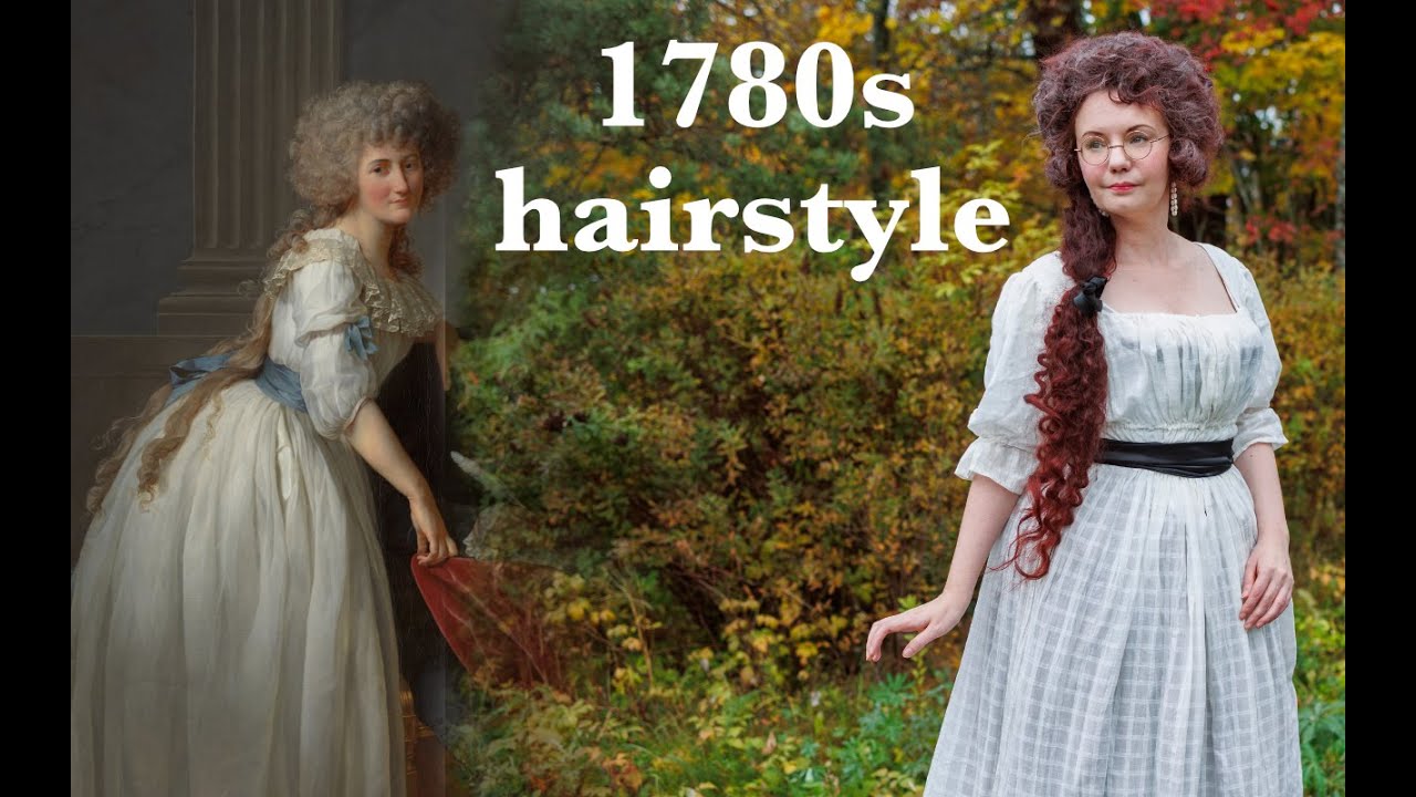 1780s hairstyle tutorial for long hair - YouTube