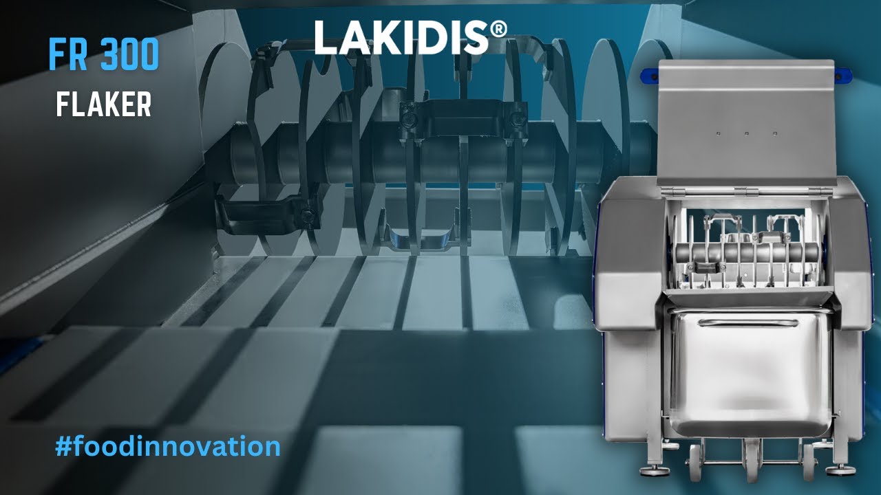 Lakidis FR300 Flaker - Cutting Frozen Meat into Flakes (Kebab) - YouTube