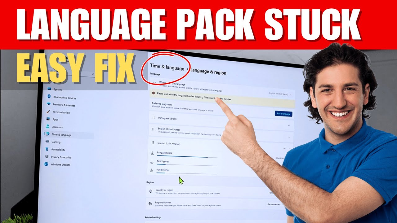 Windows 11 Stuck on Language Pack Installation - YouTube