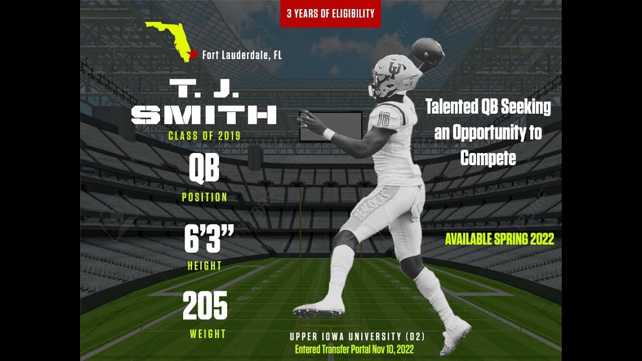 TJ Smith College Football Transfer Recruitment Video 2021 - YouTube