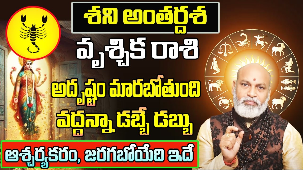 శని అంతర్దశ వృశ్చిక రాశి ఫలాలు | Vruschika Rasi Phalithalu 2025 to 2026 ...