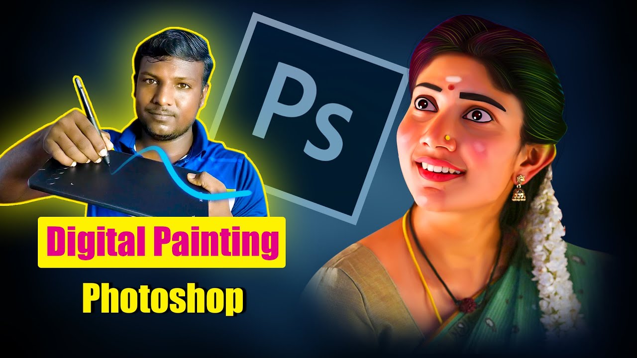 Digital Painting Hair Smudge Use Pen Tablet - YouTube