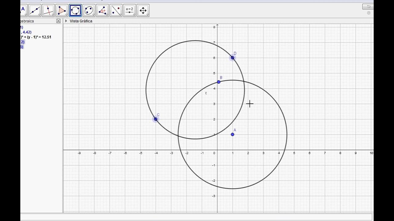 Como Graficar Una Circunferencia En GeoGebra - YouTube