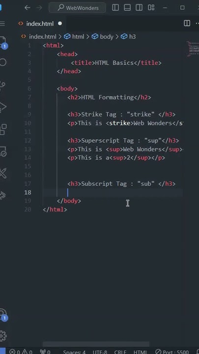 HTML Formatting: Strike, Superscript, and Subscript Tags Explained #html #coding #programming ...