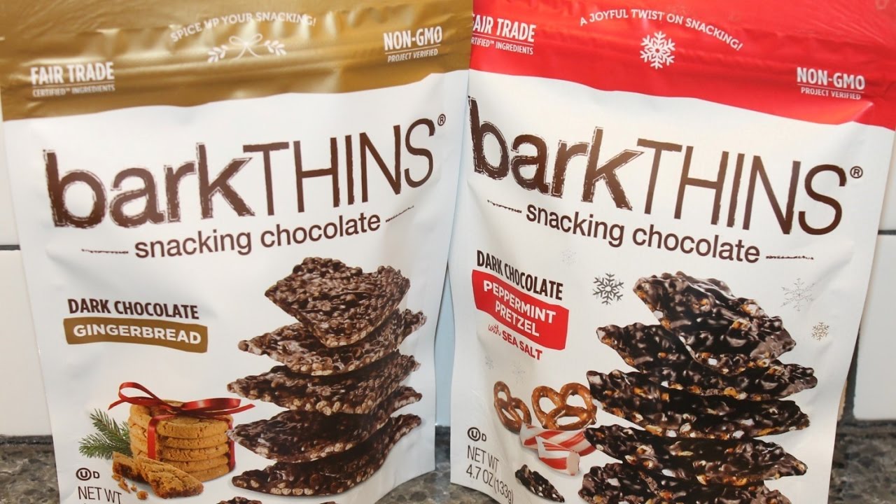 barkTHINS: Dark Chocolate Gingerbread & Dark Chocolate Peppermint ...