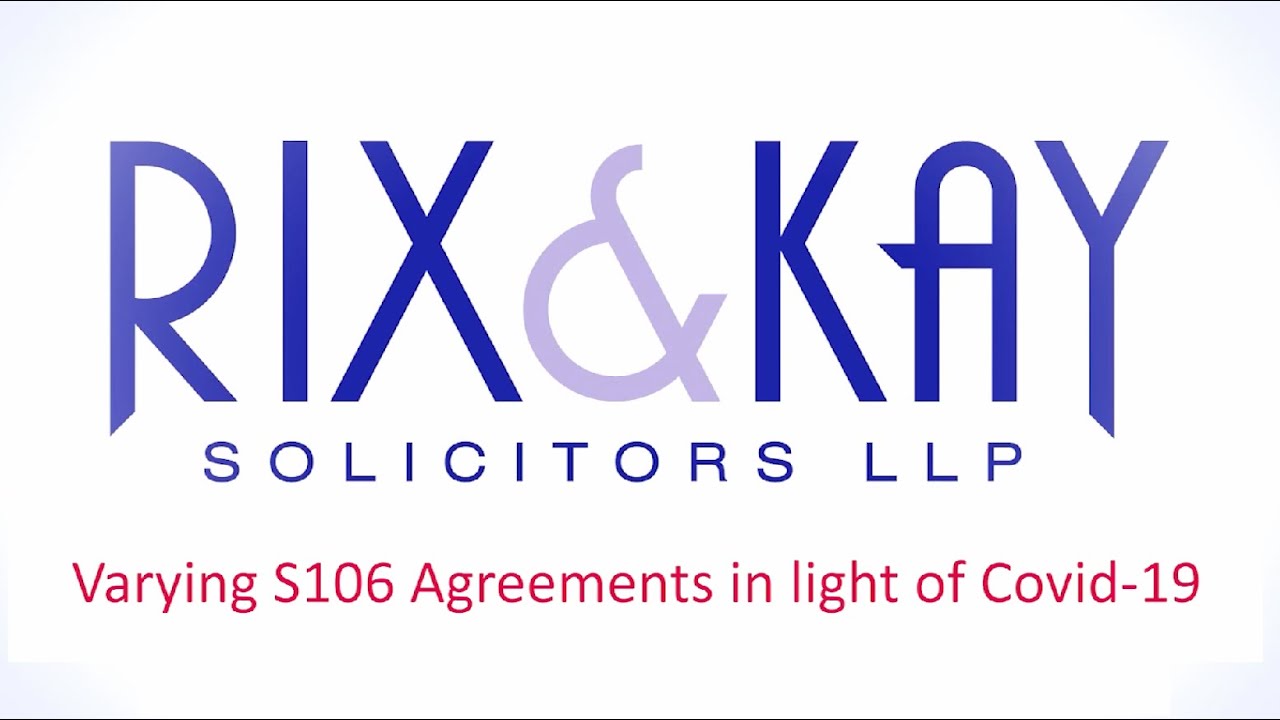 Varying S106 Agreements in light of Covid 19 - YouTube