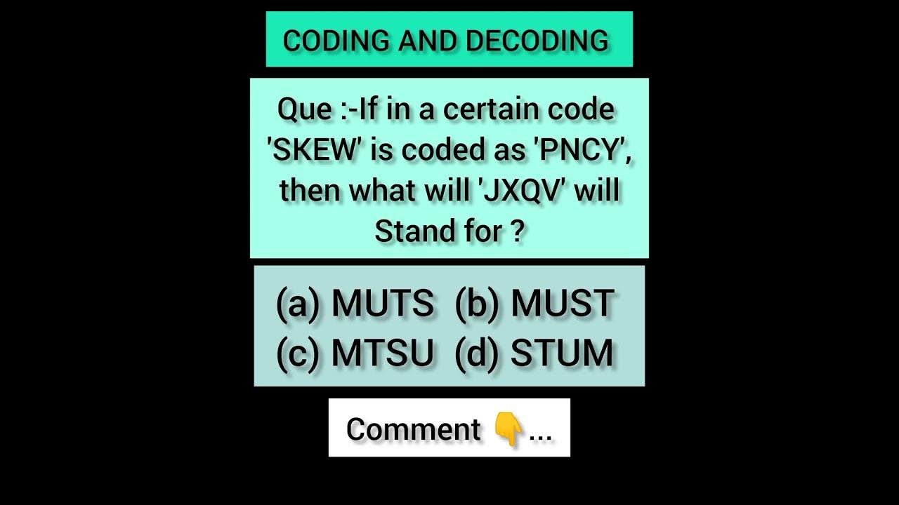 Coding And Decoding Codinganddecoding Logicalreasoning Quiz Shorts Youtube