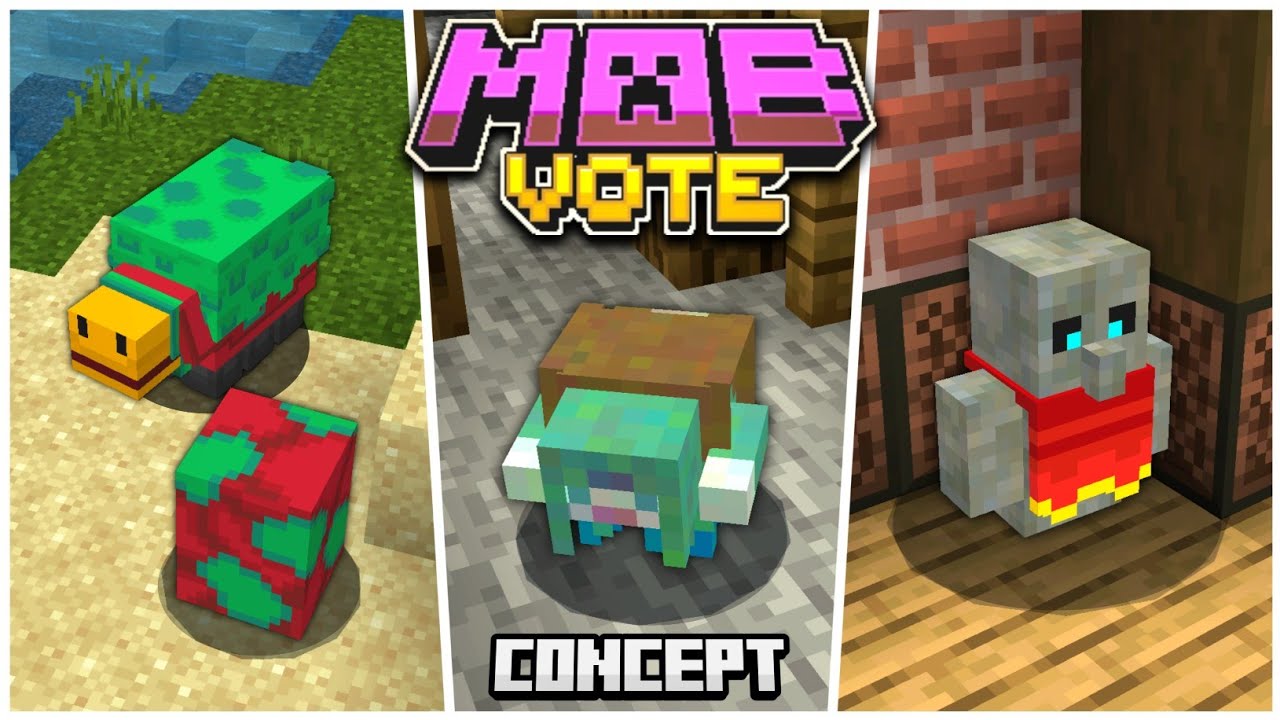 Mencoba Konsep Minecraft Mob Vote 2022 Pertama Kalinya! - YouTube