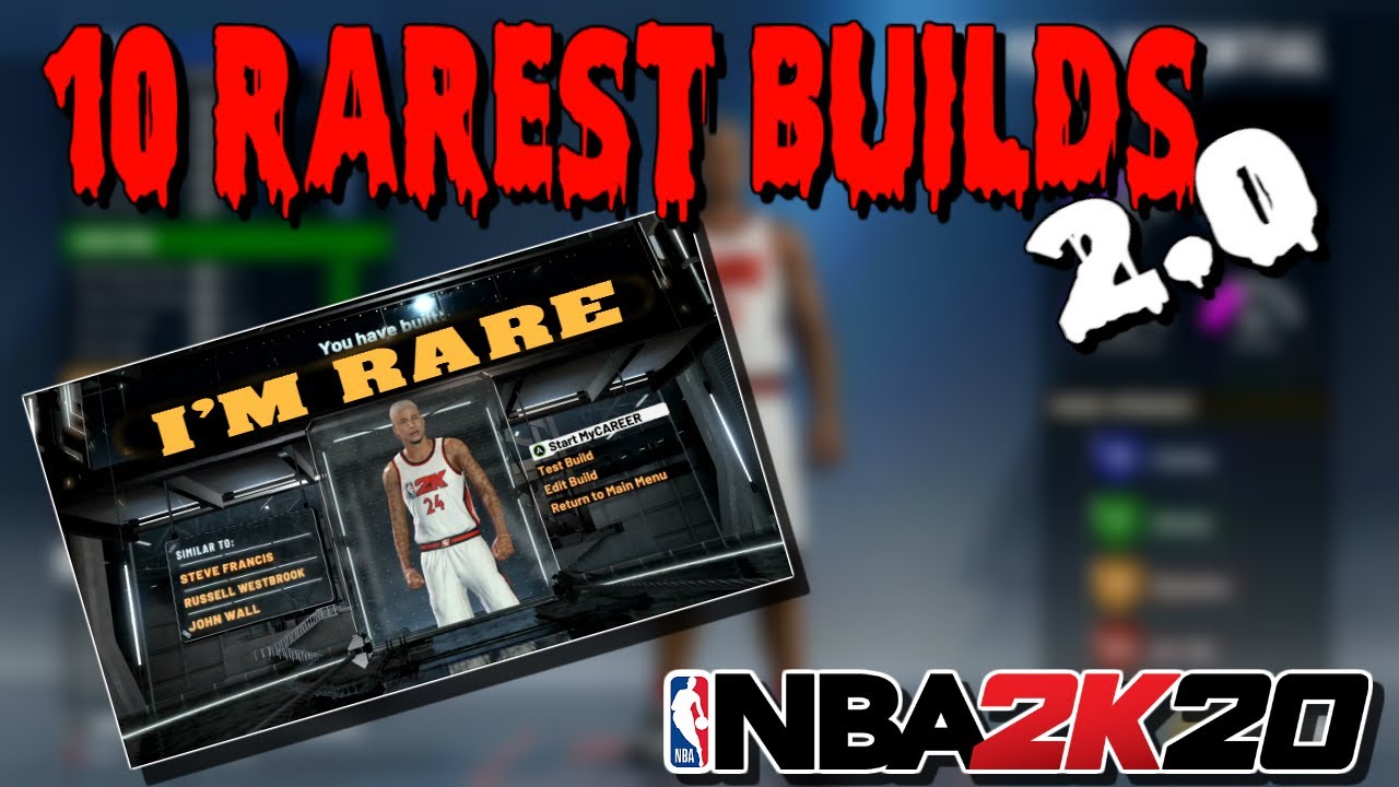 TOP 10 RAREST BUILDS ON NBA 2K20 PART 2!!! YOU WON'T BELIEVE THESE ONE ...