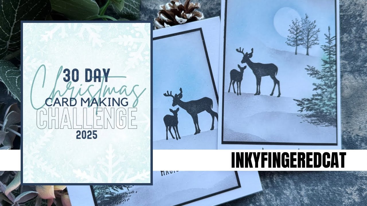30 day Christmas card making challenge - reindeer games - YouTube