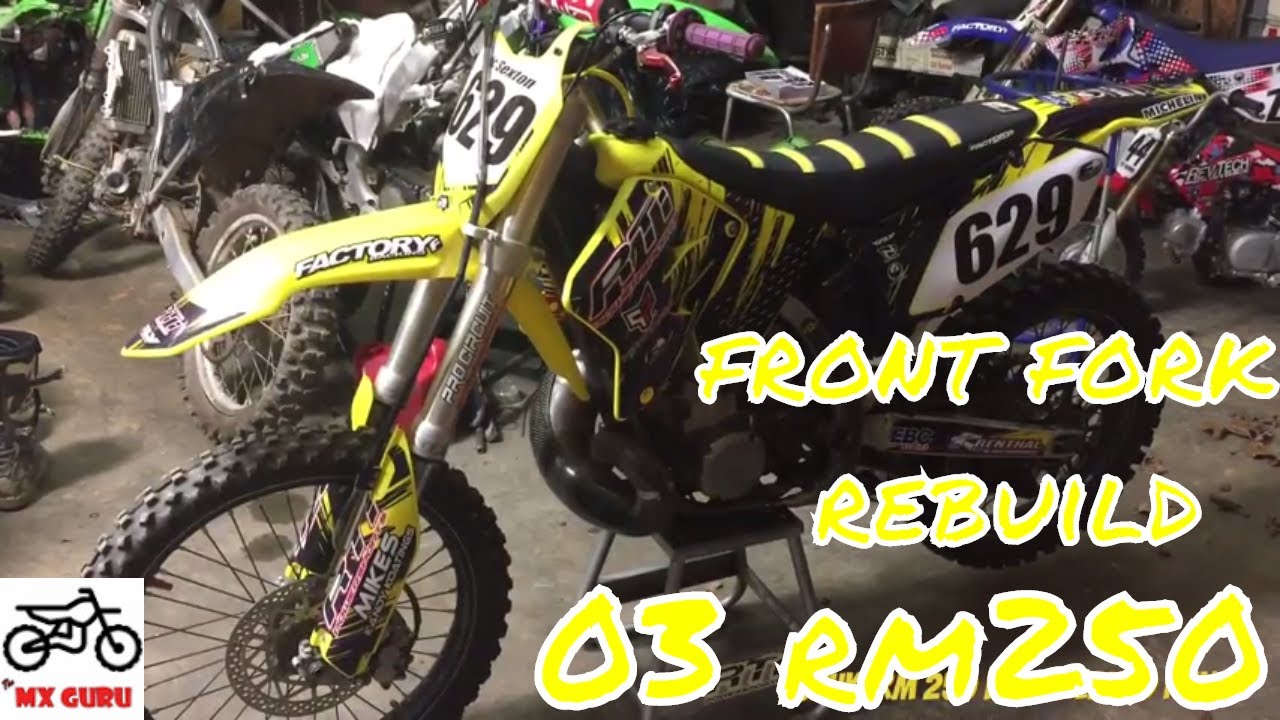 Suzuki RM 250 Front Fork Rebuild ~ 2003~ RUN THROUGH 2x ~ Showa Fork ...