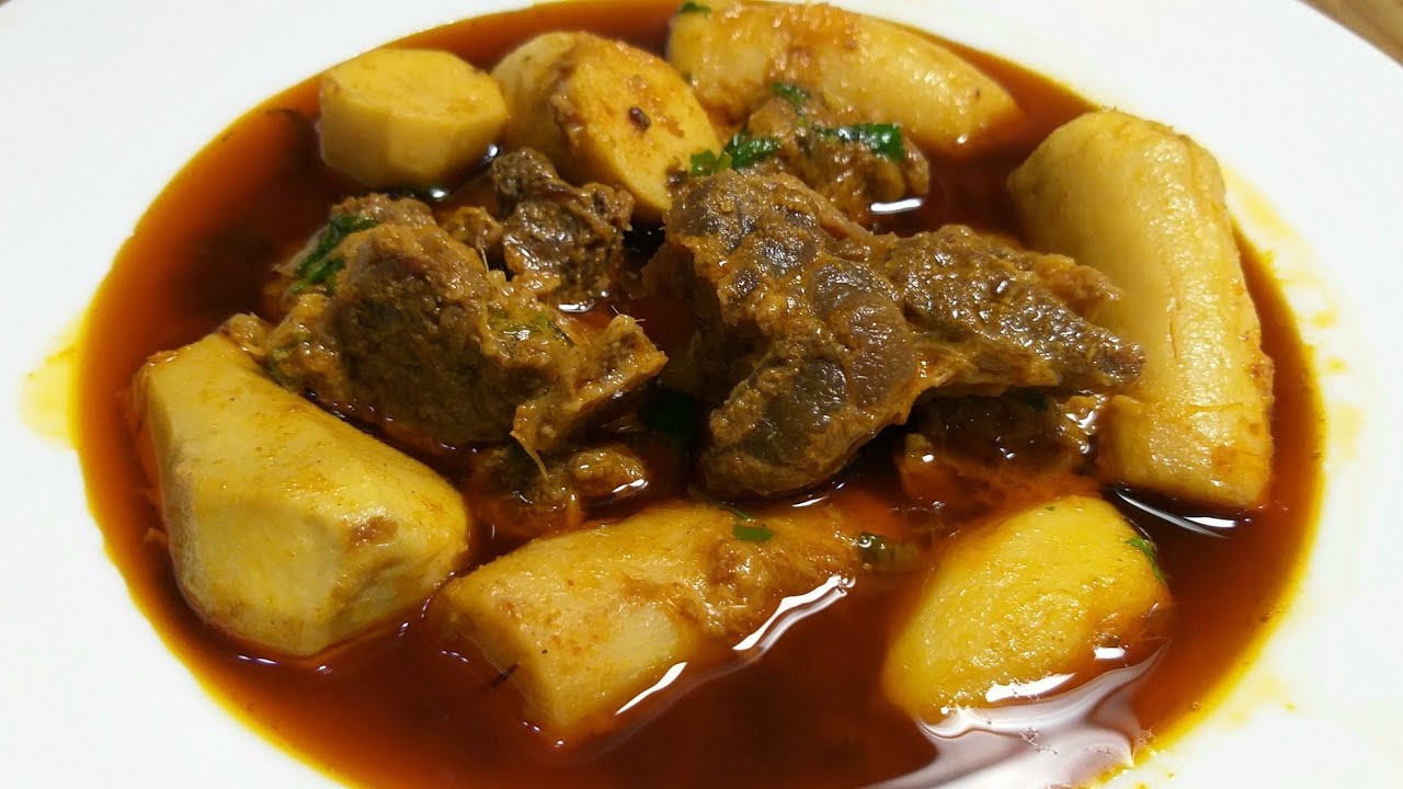 U.P Style Arvi Gosht Recipe | Taro Root Curry Recipe | Ghuyyan Ka Salan ...