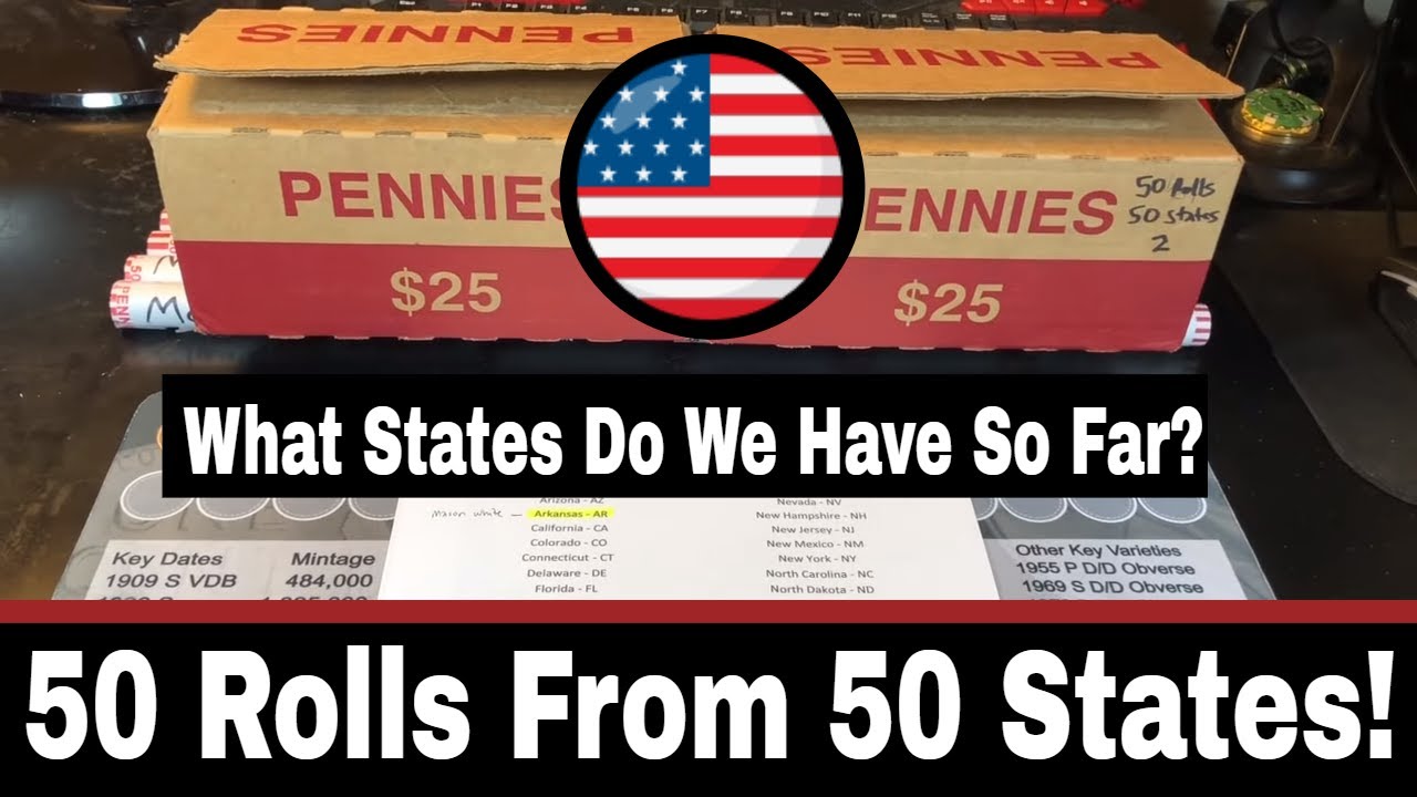 USA Penny Boxes Challenge - 50 Rolls From 50 States Update! - YouTube