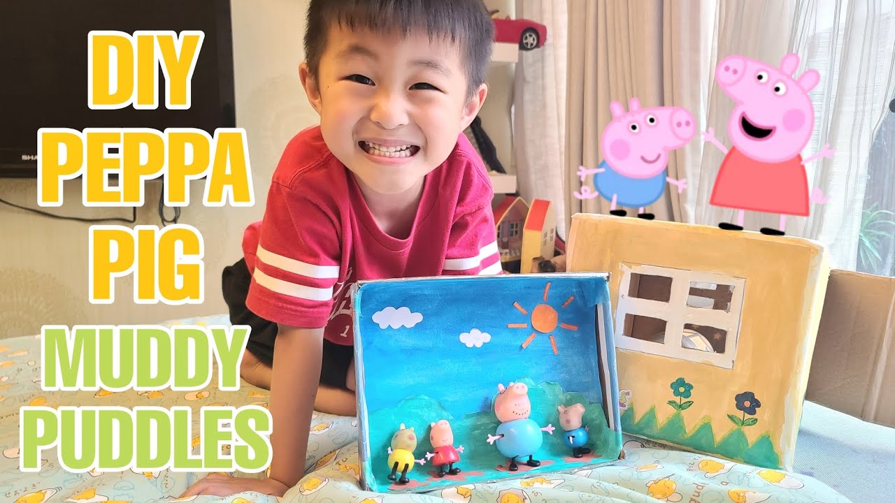 DIY PEPPA PIG CRAFT - MUDDY PUDDLES PLAYGROUND - YouTube