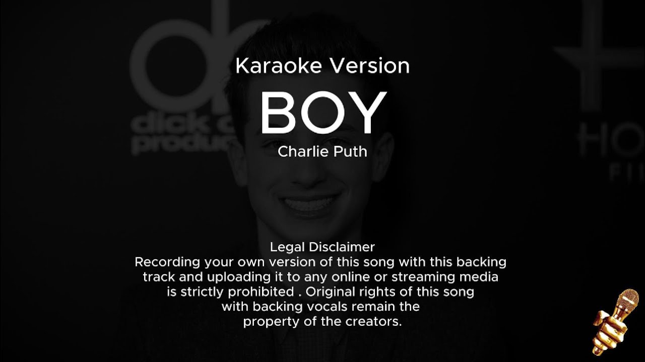 Charlie Puth - BOY (Karaoke Version) - YouTube