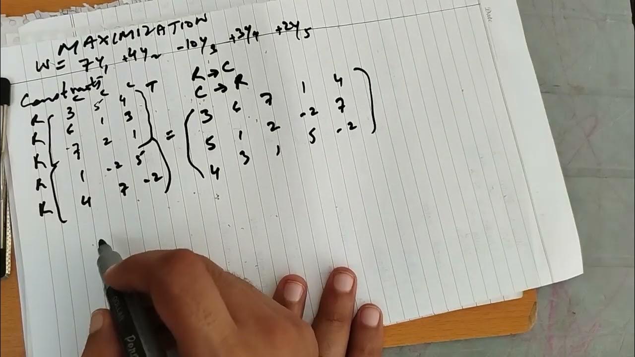 Linear programming minimization model into a duality with five constraints (@HamzaFarooqui-hf ...