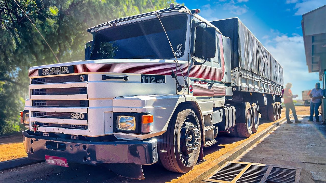 SCANIA 112 HW ARQUEADO NA LS CARREGAMENTO DE SOJA - PRESSÃO NA ROÇA ...