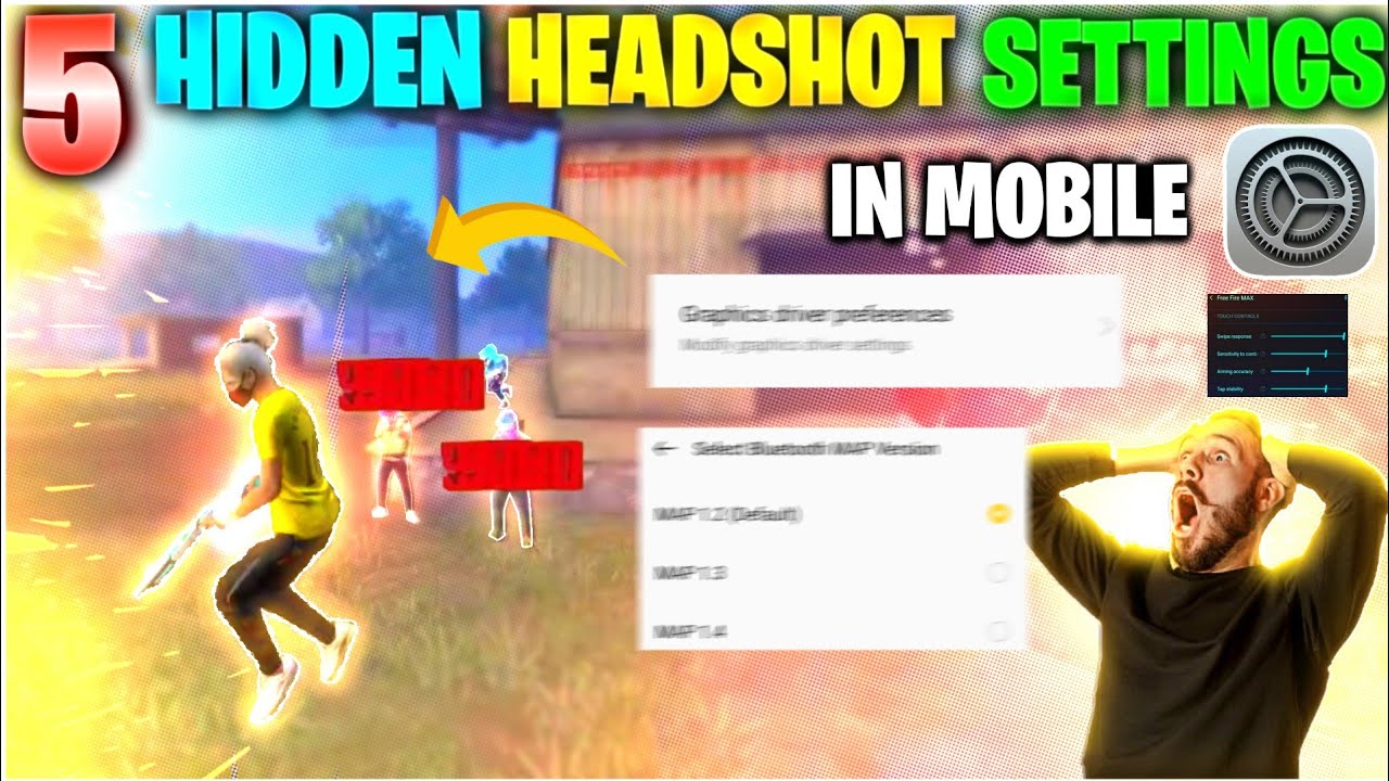5 Hidden Headshot Settings In Mobile 🔥| New One Tap Headshot Settings ...