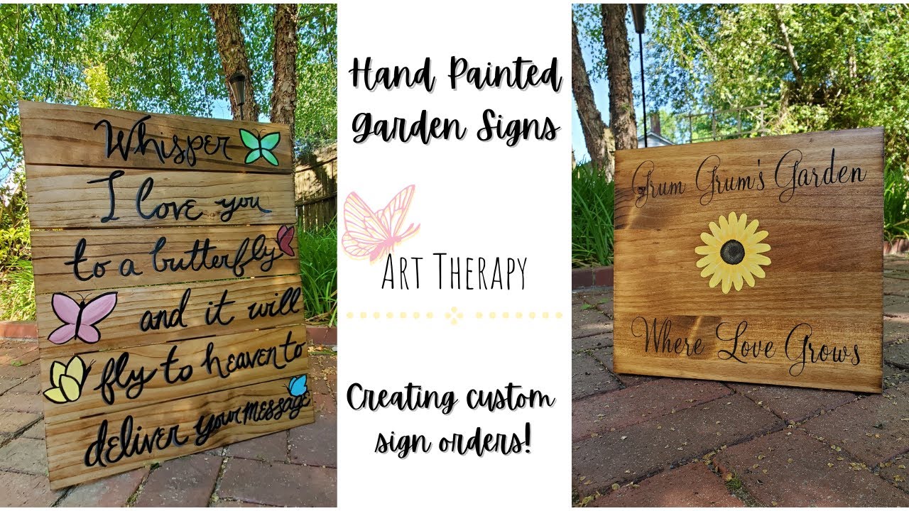 Hand Painted Garden Signs | Butterflies & Sunflowers | Creating Custom ...