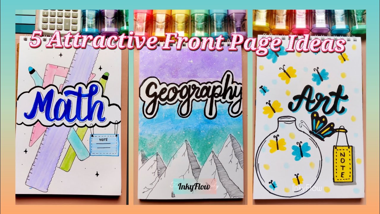 5 Attractive Front Page Ideas 📗 - YouTube