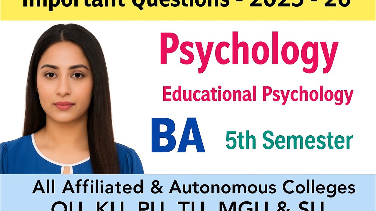 Educational Psychology Important Questions 2025-26 | BA 5th Sem | OU ...