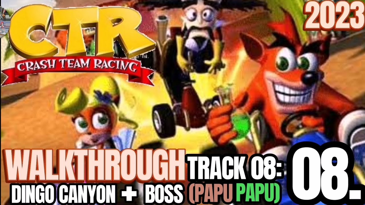 (PS1) CRASH TEAM RACING TRACK 08 "DINGO CANYON" + BOSS "PAPU PAPU ...