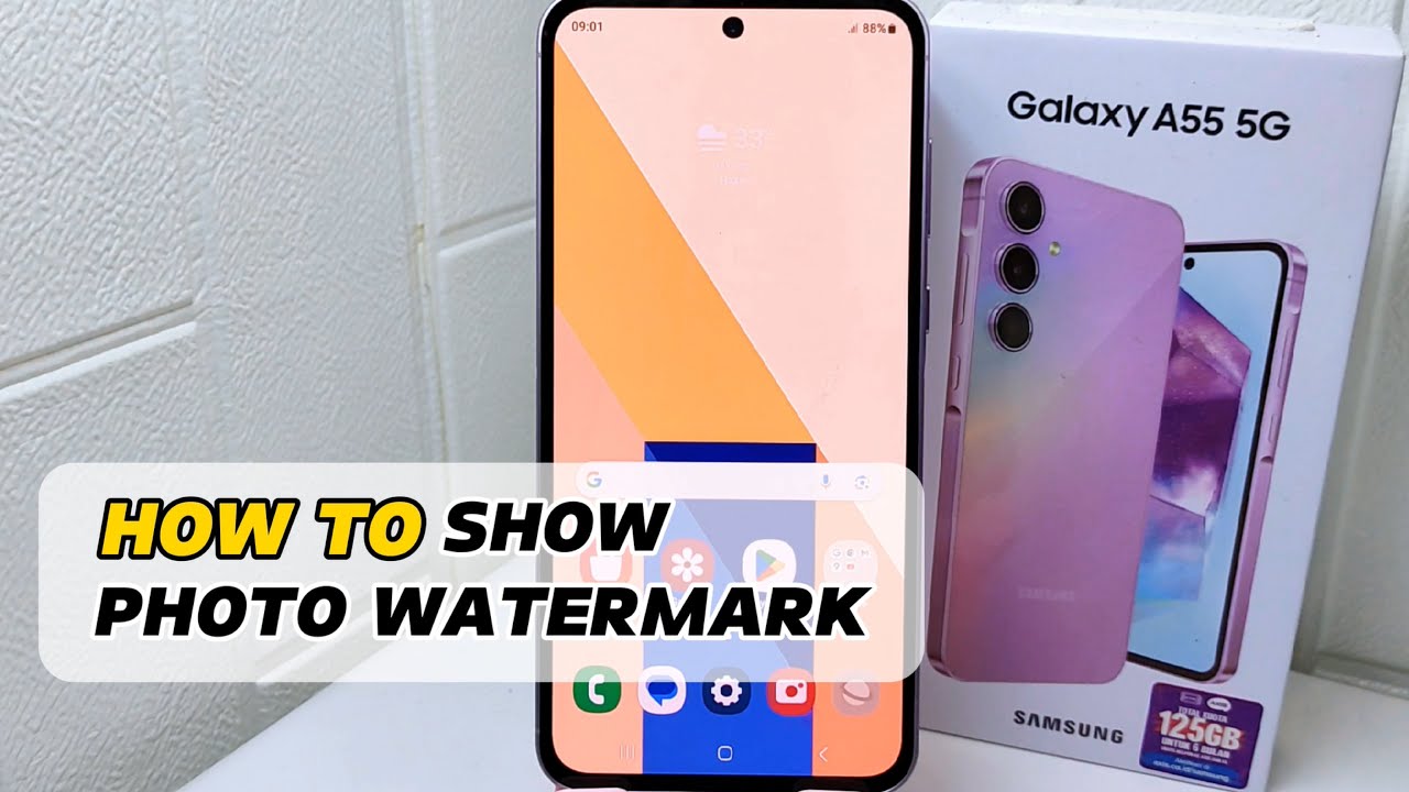 How To Show Photo Watermark On Samsung Galaxy A55 5G - YouTube