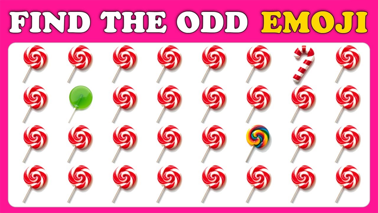 Find the Odd Candy Out 🍬 | 30 Levels Candy Emoji Puzzle Challenge ...