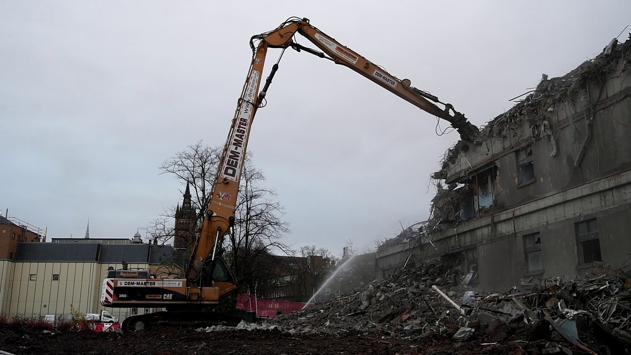Dem-Master Demolition CAT 345c High Reach - YouTube