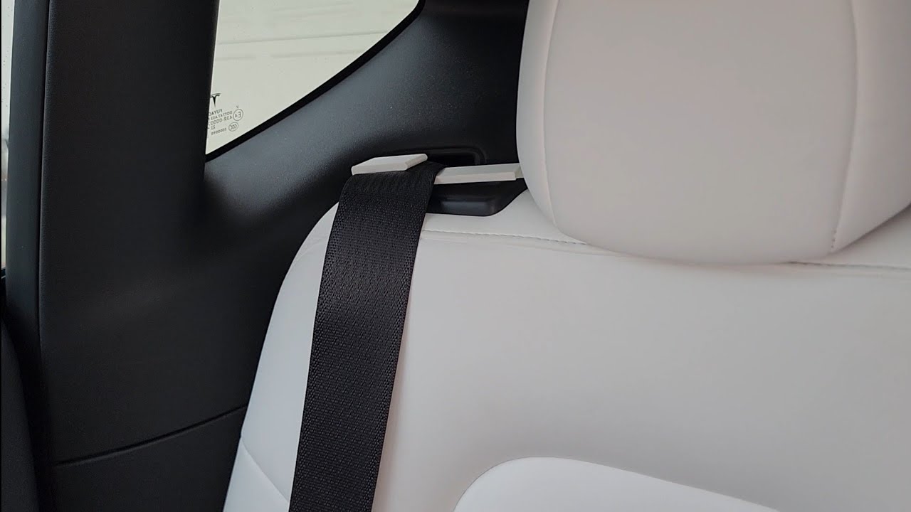 Extra Slim Tesla Model Y Seatbelt Seat Belt Guide - YouTube