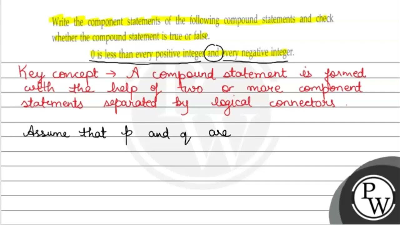 Write the component statements of the following compound statements ...