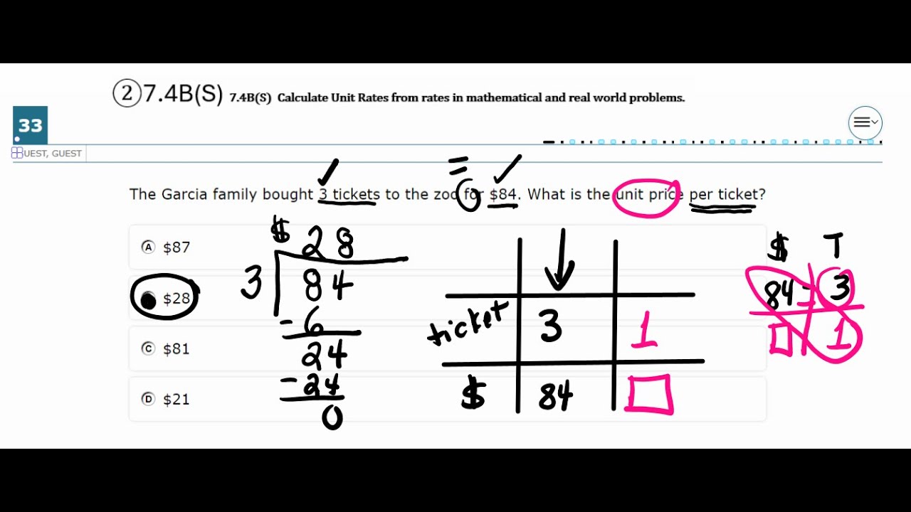 02.7.4B(S) Unit Rates [Division of Decimals] - YouTube