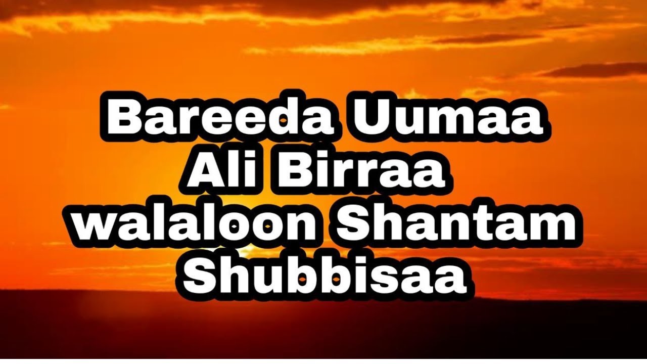 Bareeda Uumaa by Alii Birraa_ Walaloo_Shantam Shubisa - YouTube