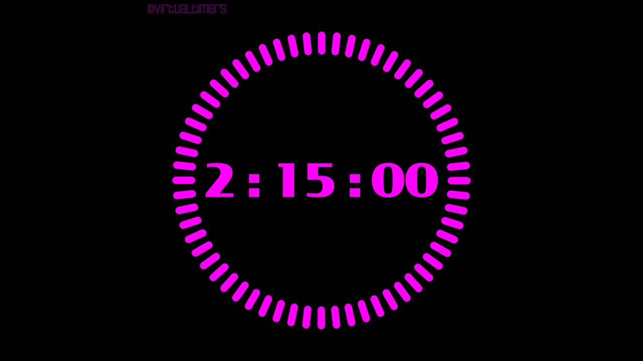 2 Hours and 15 Minutes Countdown Timer with Alarm and Progress ...