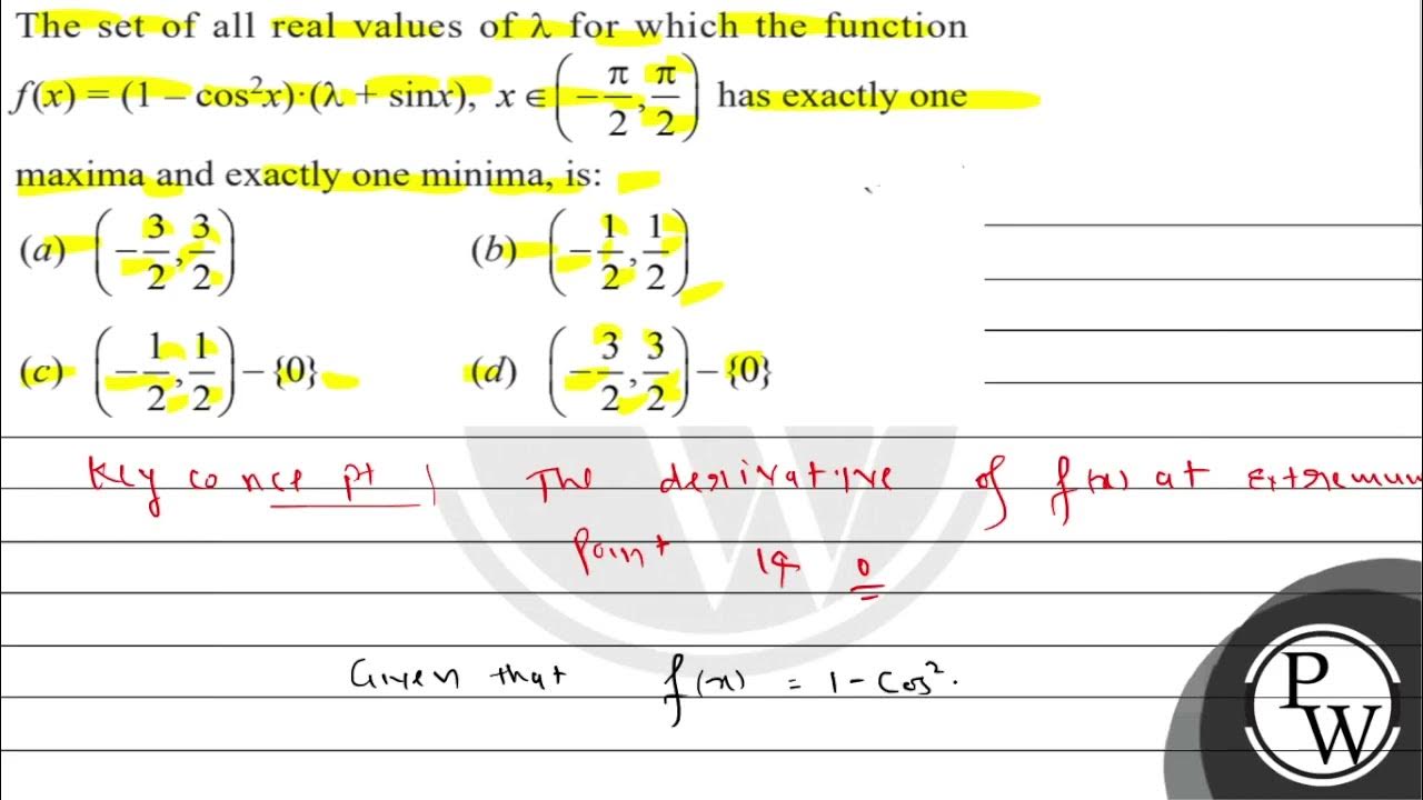 The set of all real values of \( \lambda \) for which the function ... - YouTube