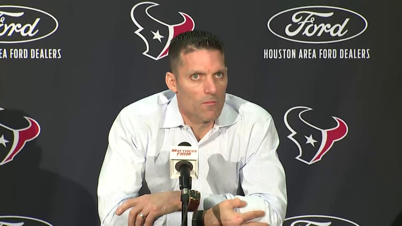 Texans general manager Nick Caserio speaks at NRG following first-round ...