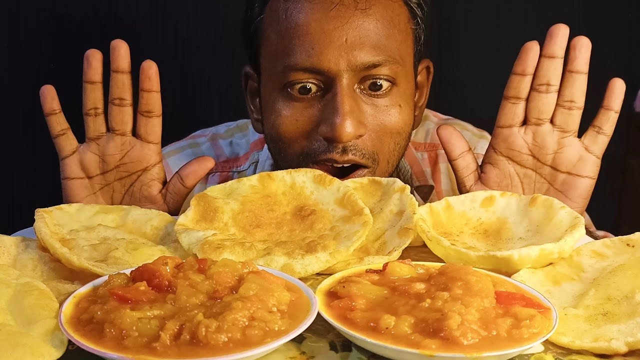 eating luchi puri with sabji | luchi eating show | bengali asmr eating ...