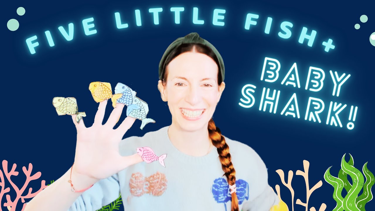 Five Little Fish + Baby Shark II Learn Colors II Preschool Song + Hand ...