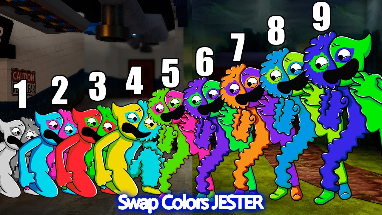 JESTER Swap Colors Garten of Banban All Phases | Friday Night Funkin ...
